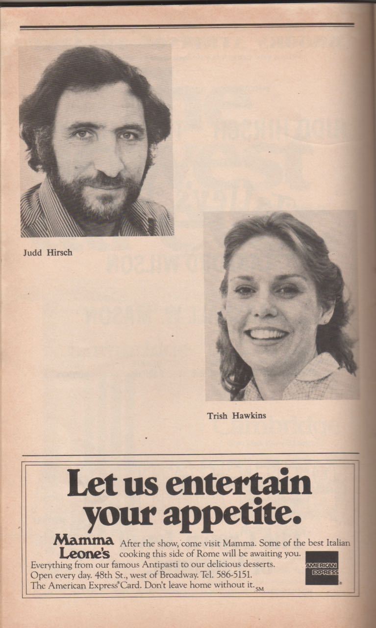 Judd Hirsch & Trish Hawkins "Talley's Folly" Playbill 1980 Lanford ...