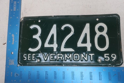 Vermont License Plate Tag VT 1959 59 34248 | eBay