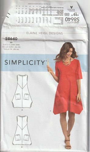 Simplicity Sewing Pattern 8640 Women's Loose Fitting Dress or Tunic Top ...