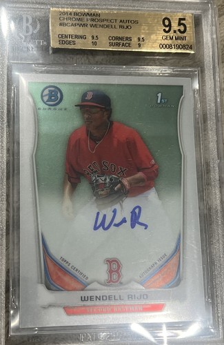 2014 Bowman Chrome Prospect Wendell Rijo #BCAP WR BGS Graded 9.5 ...