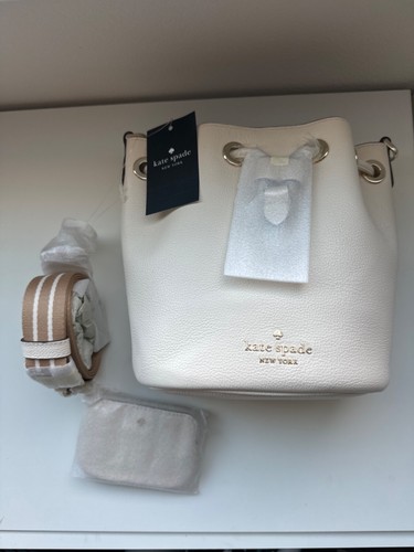 kate spade draw string bucket bag with cross body strap cream | eBay
