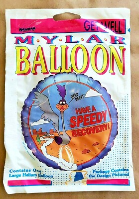 Vintage 1992 Warner Brothers Road Runner Large Helium Balloon Mopar ...