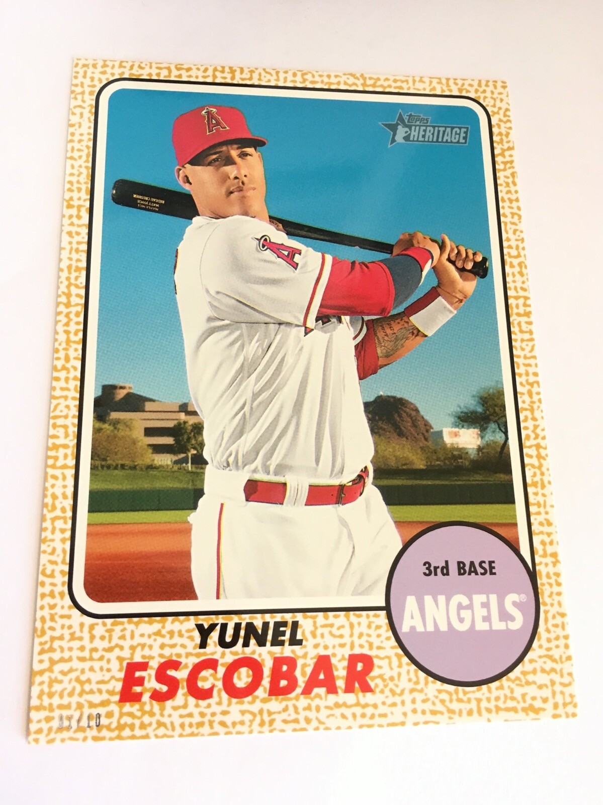 2017 Topps Heritage Jumbo 5x7 Yunel Escobar Angels 68 #’d 01/10 Gold | eBay