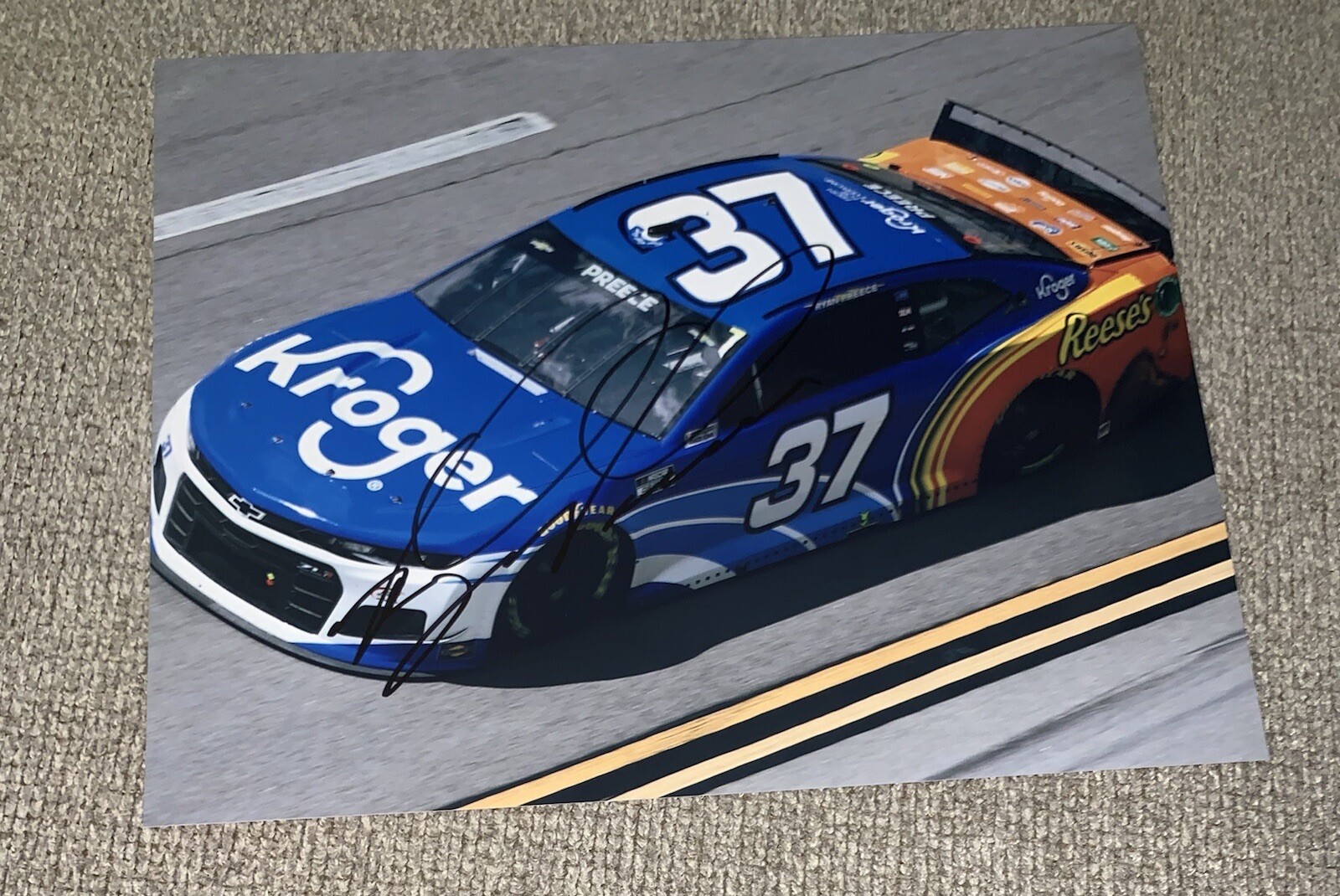 Ryan Preece Signed Kroger Car On The Track 8x10 Photo NASCAR Auto COA ...