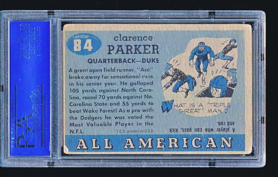 1955 Topps All-American Signed Autographed ACE PARKER #84 PSA A | eBay