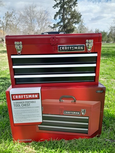 Craftsman Portable 20.5-in Ball-bearing 3-Drawer Red Steel Lockable ...