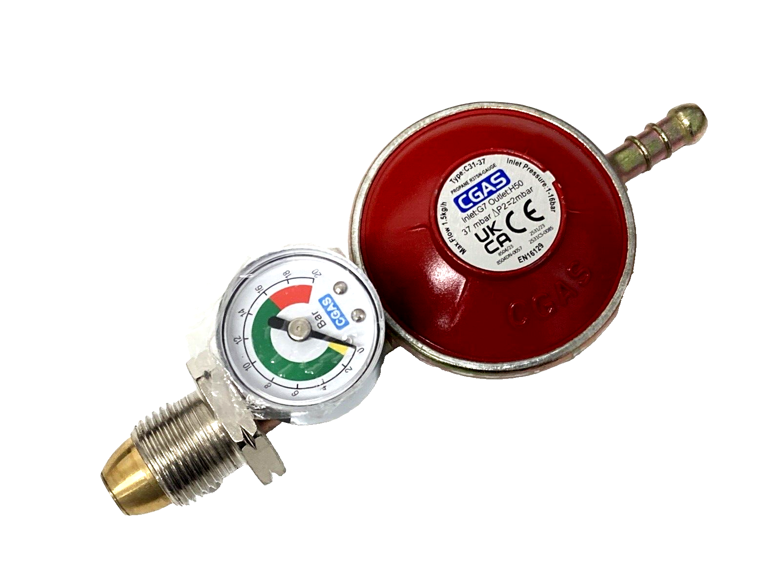 CGAS LPG 37 mbar Propane Gas Regulator With Gauge For Calor Gas ...