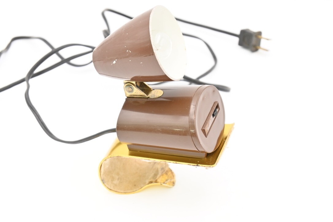 Vintage Tensor Brushed Gold and Brown Headboard Reading Light Lamp ...