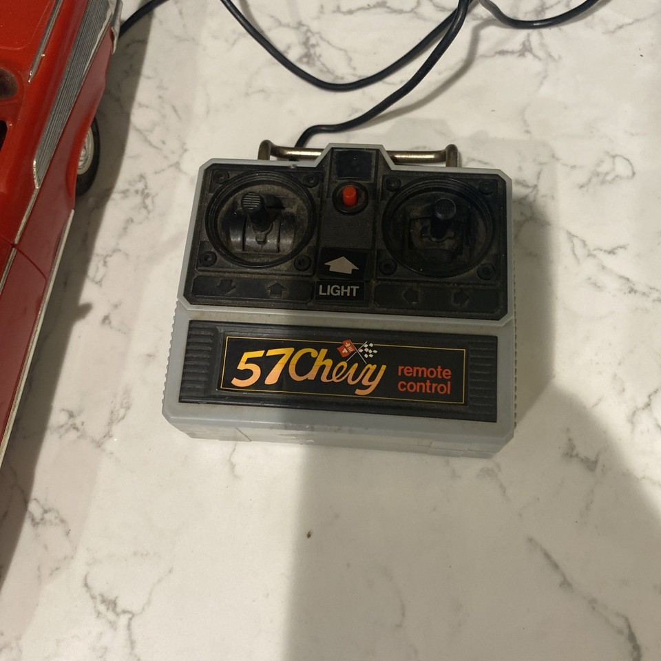 Vintage 1986 New Bright 1957 Chevy Remote Control Red RC Car Lights ...