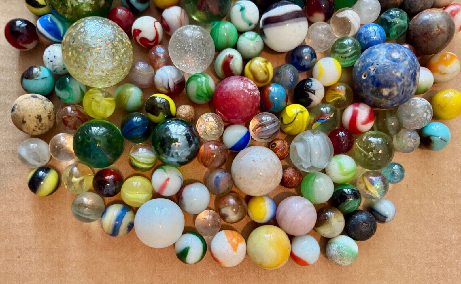 Assorted Large Lot of 150+ Antique & Vintage Estate Marbles #1 - FUN ...
