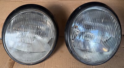 PORSCHE 911 BOSCH BLACK RING RAISED SCRIPT H1 HEADLIGHTS WITH LED HIGH ...