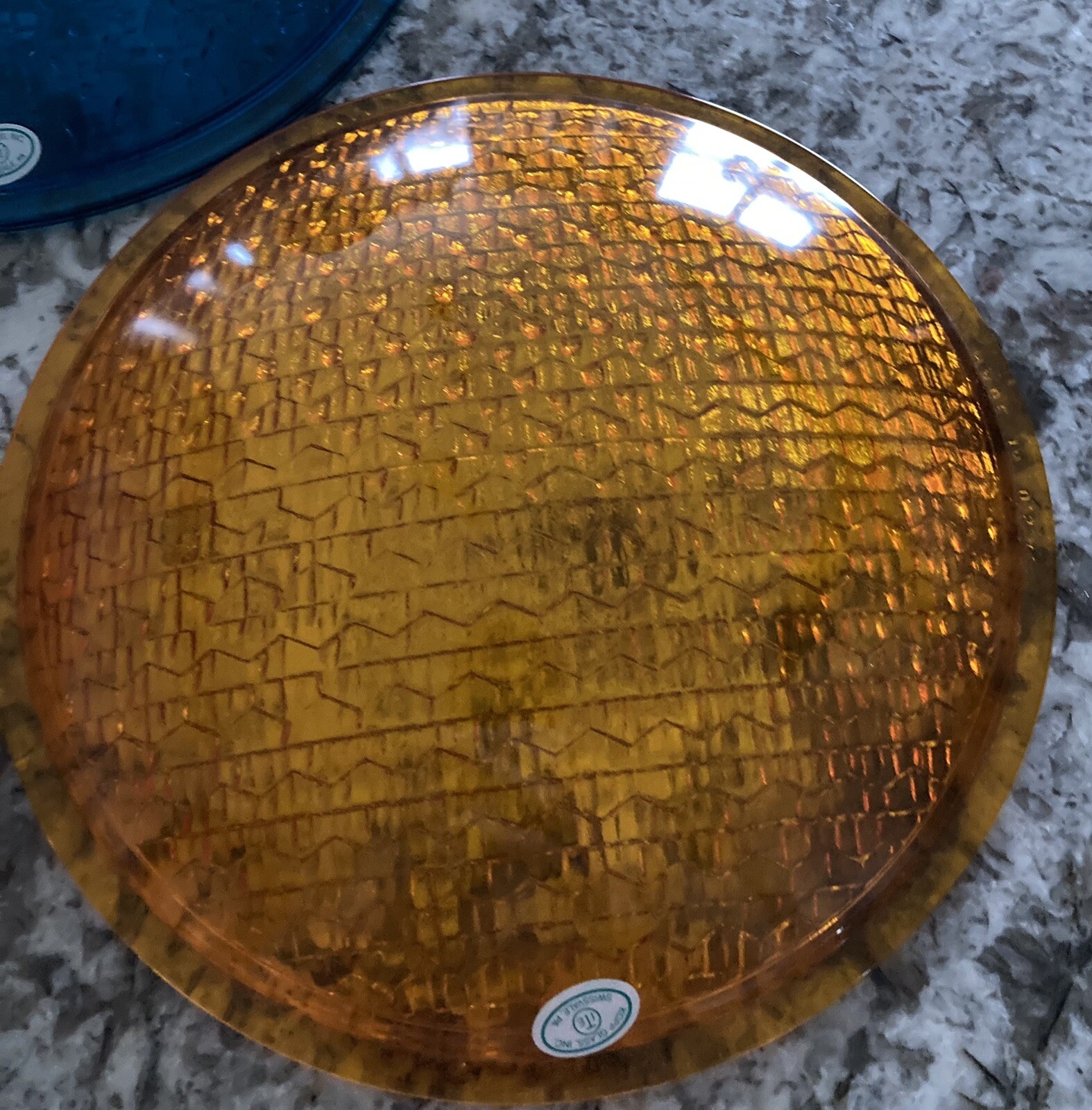 Vintage Amber Yellow Traffic Stoplight Signal Lens 8 3/8 Kopp Glass NOS ...