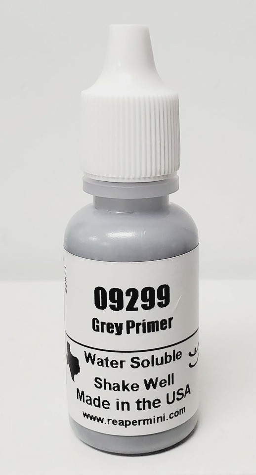 BRUSH-ON GREY PRIMER Reaper Minis Master Series Paints REM09299 (0.5 oz ...