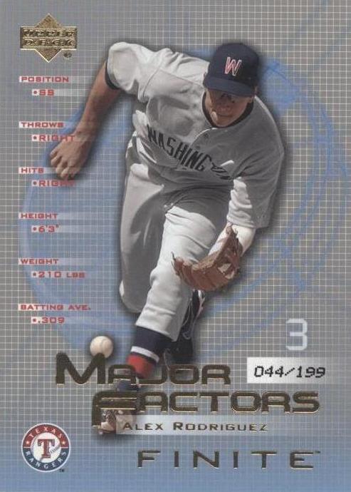 2003 Upper Deck Finite - Major Factors Alex Rodriguez #102 Gold /199 ...