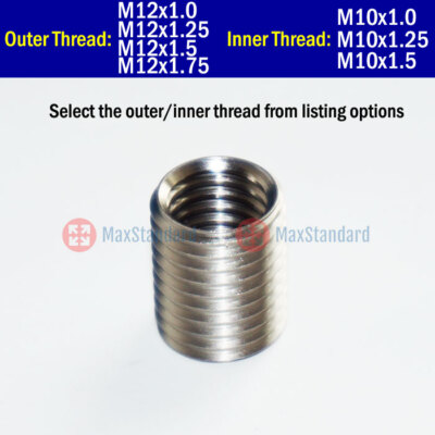 Thread Reducer Fitting Male M12 Female M10 x1.0 x1.25 x1.5 x1.75 ...