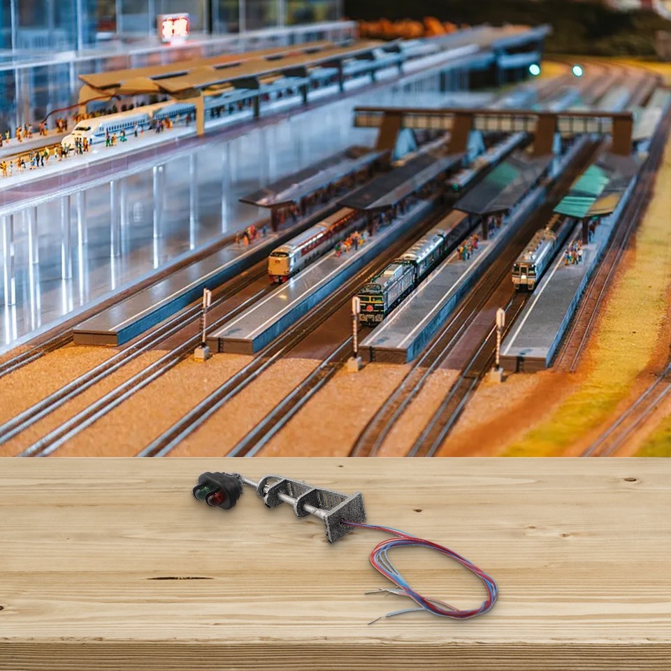 Model Railroad Track Signals N Scale Railway & Building Sand Table ...