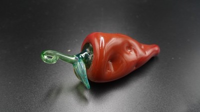 Hand Blown Art Glass Red Chili Pepper Figurine Sculpture Vintage | eBay
