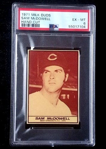 1971 MILK DUDS SAM McDOWELL BASEBALL CARD HAND CUT ***PHENOMENAL*** PSA ...