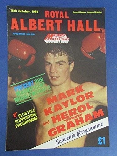Royal Albert Hall Mark Kaylor Herol Bomber Graham Boxing Program 10/16 ...