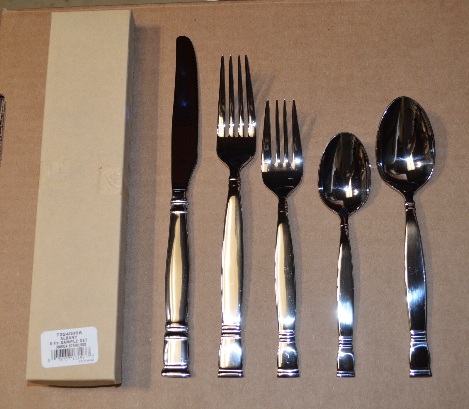 Oneida 18/10 Stainless Albany Pattern 5pc Place Setting NOS Excellent | eBay
