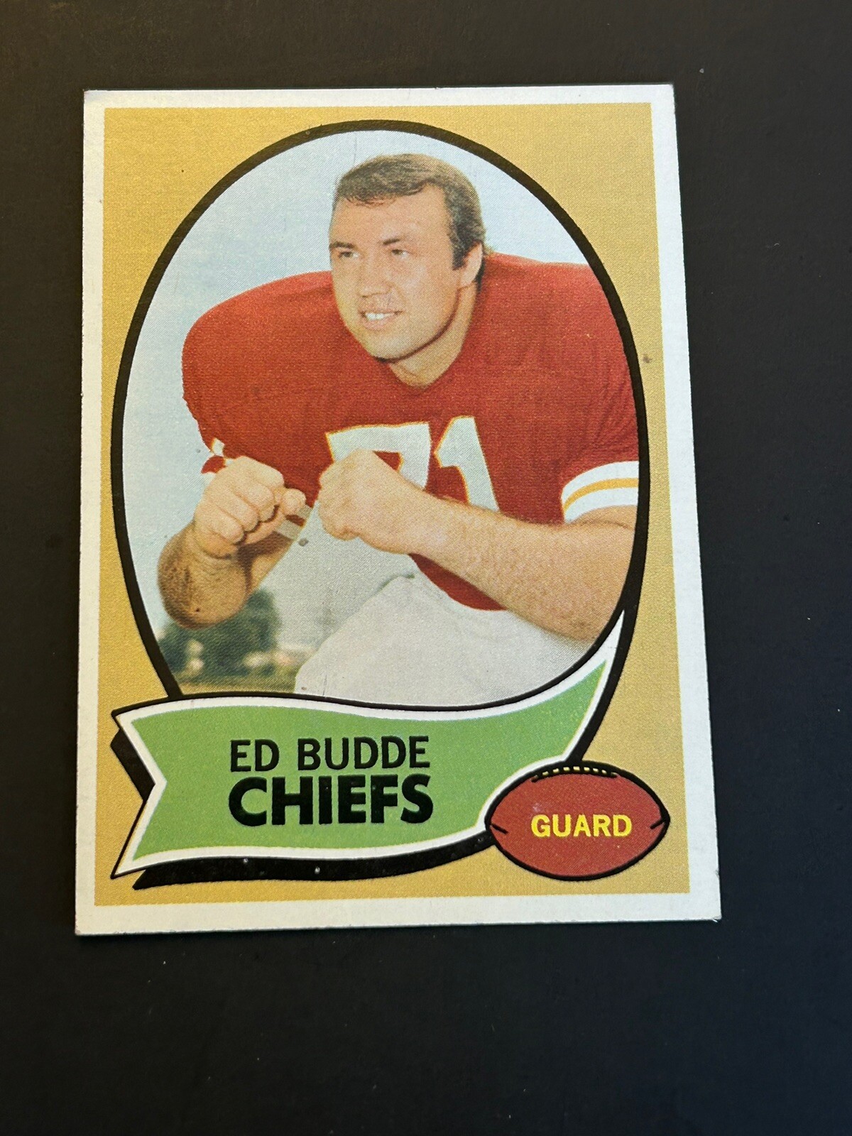 1970 Topps Football #77 Ed Budde EX+ Kansas City Chiefs Michigan St Set ...