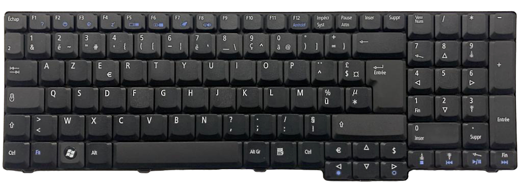 FRENCH keyboard ACER ASPIRE 5335 5535 5735 5735Z 6530 6930 6930G 7000 ...
