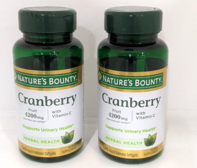 Nature's Bounty Cranberry Fruit 4200 mg with Vitamin C Softgels 120 CT ...