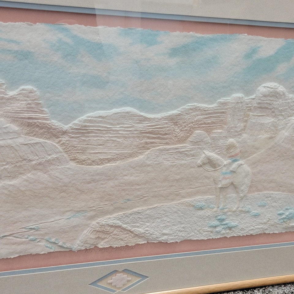 Figi Graphics Signed By Wess Dahlburg Navajo Canyon Cast Paper 3D Art ...