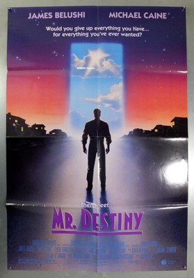 MR. DESTINY -JAMES BELUSHI / MICHAEL CAINE- ORIGINAL USA ONE SHEET ...