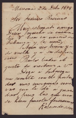 JOSE MODESTO RODRIGUEZ - AUTOGRAPH LETTER SIGNED 12/02/1898 | eBay