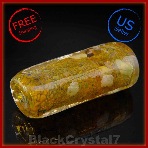 3.5" Handmade Heavy Thick Obsidian Gold Square Tobacco Smoking Bowl ...