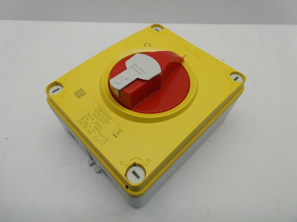 GEWISS GW70436P 32 AMP 4 POLE ROTARY ISOLATOR SWITCH 3 PHASE & NEUTRAL ...
