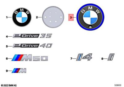 Genuine BMW I G26 i4 eDrive40 M50 Gran Coupe Emblem RFK BEV 51149465158 ...