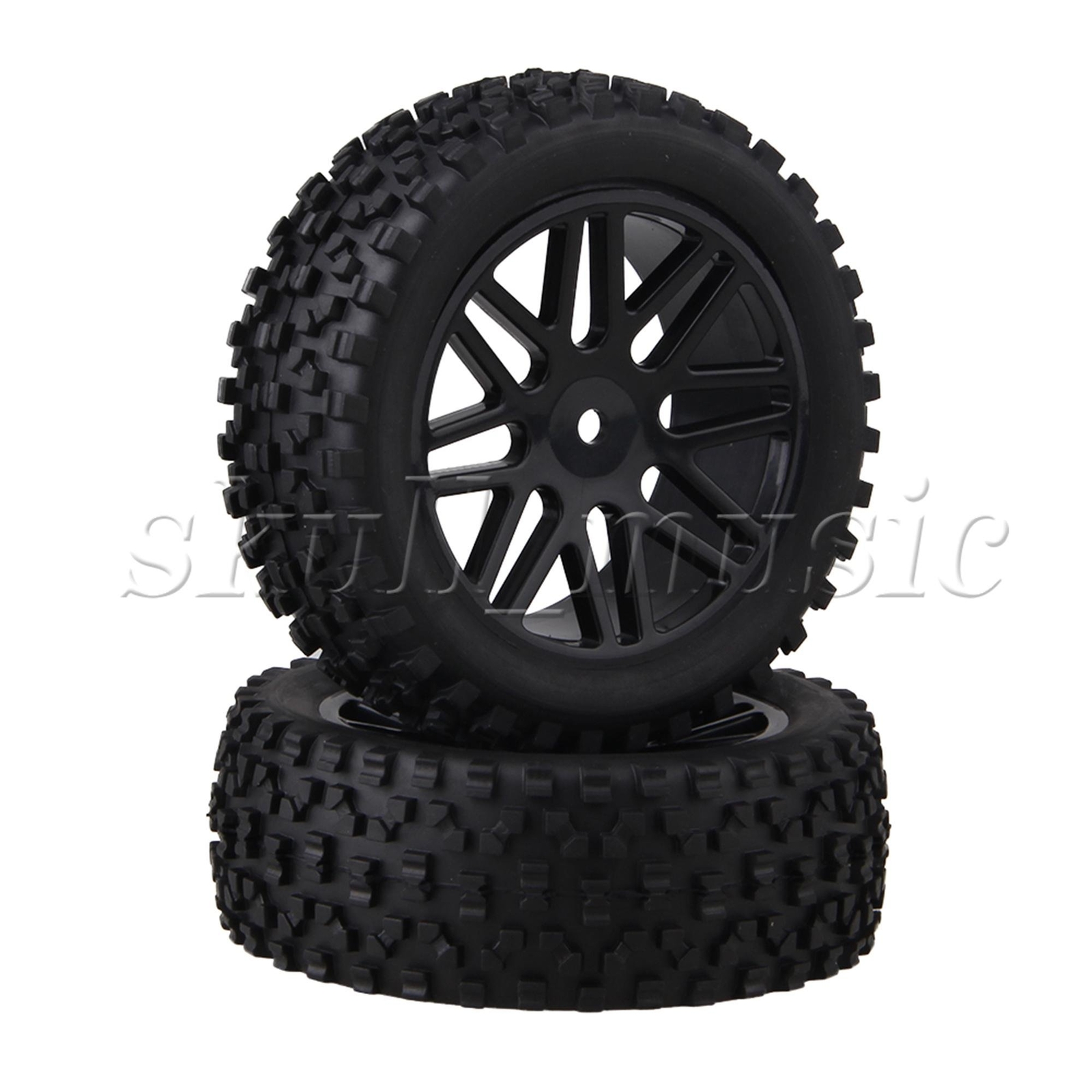 RC1:10 Off-Road Car 2PCS Front Wheels & 2PCS Rear Black Wheels 66016 ...