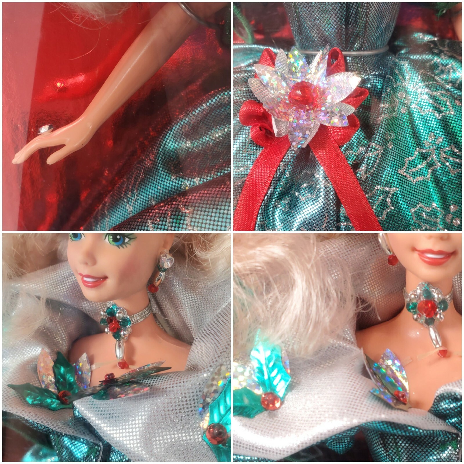 NEW 1995 Happy Holidays Christmas Blonde Barbie Mattel #14123 Special ...