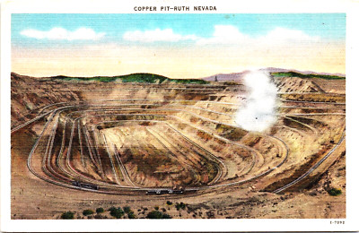 Postcard Ruth Nevada Large Copper Pit 1946 | eBay