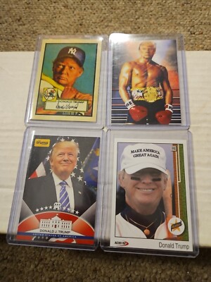 Donald Trump Aceo 4-Card Baseball Parody Lot + Campaign Card Different ...