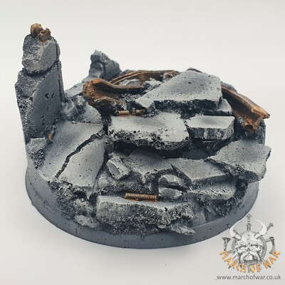 40mm + 80mm hero insert resin Urban Rubble bases, horus heresy March of ...