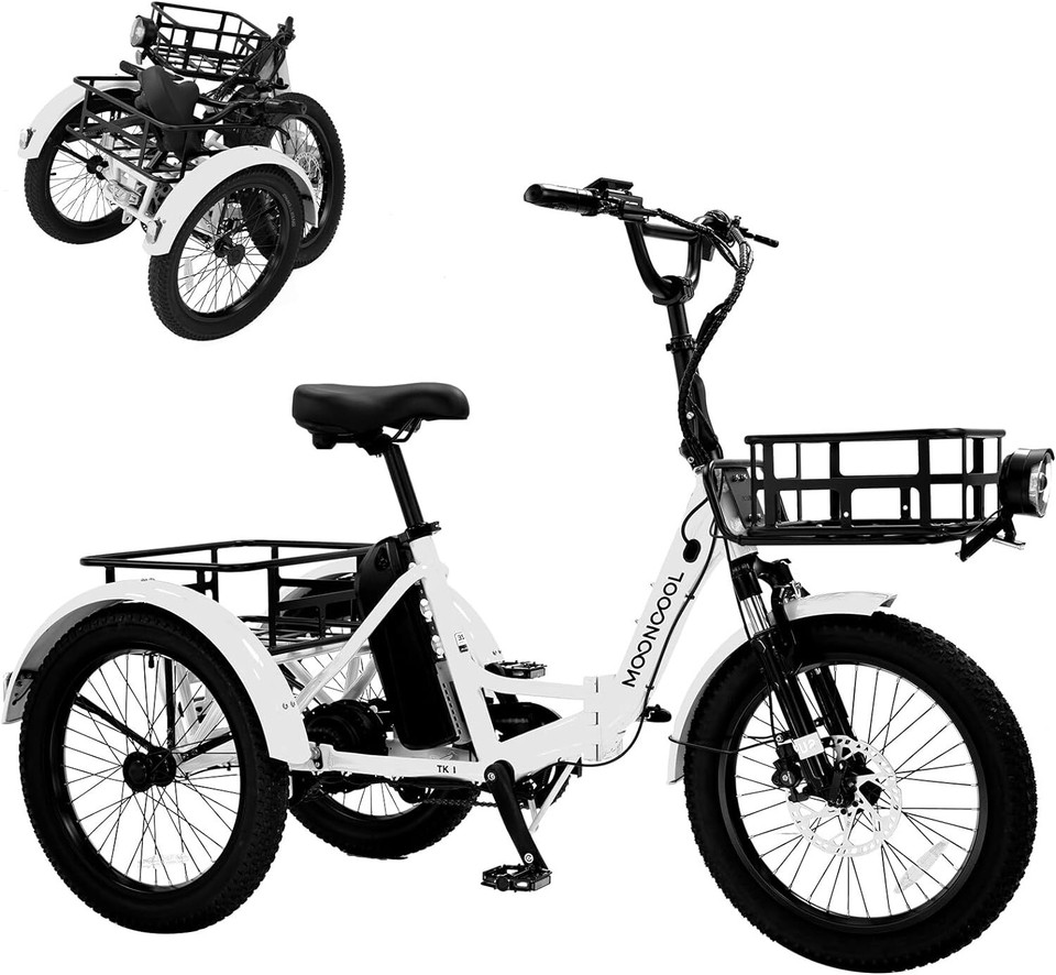 MOONCOOL 20 x4in Fat Tire Electric Tricycle Trike 500W E-bike&Battery ...