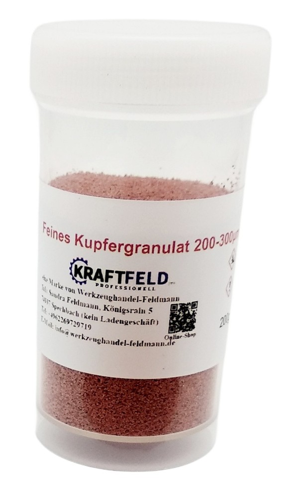 ( 99€/ KG) 200g Très Fin Kupfergranulat Grain Environ 250µm ...