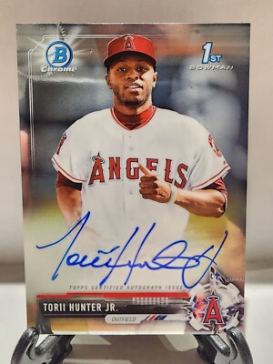 2017 Bowman Chrome Torii Hunter Jr 1st Prospect Autograph Auto #CPA-TH ...