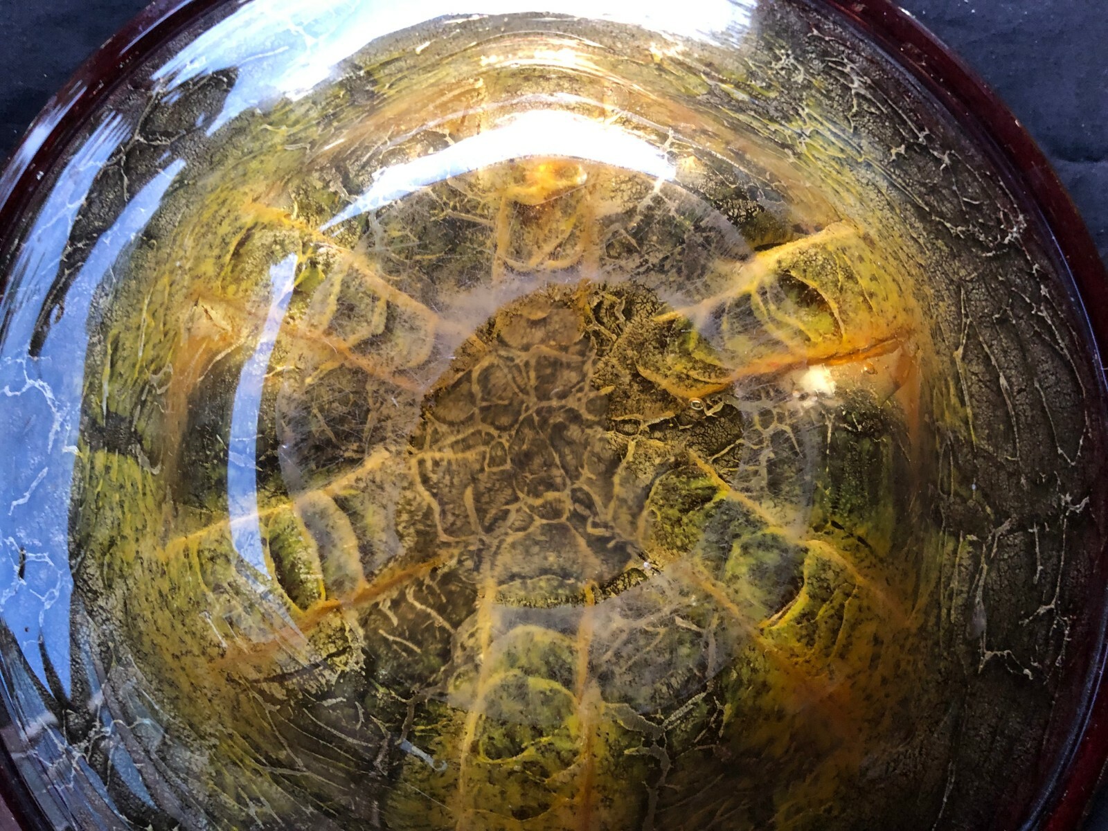 Large ANTIQUE GERMAN GLASS BOWL BY KARL WEIDMANN FOR WMF IKORA BAUSHAUS ...