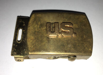 Rare Vintage WWII Military Brass Belt Buckle with Raised U.S. Initials ...