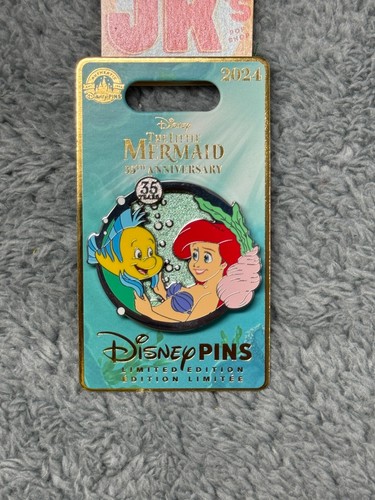 NEW Disney The Little Mermaid Pin 35th Anniversary Ariel Flounder ...