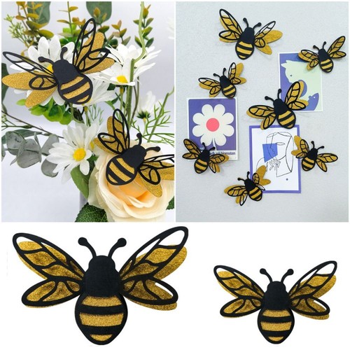 12pcs DIY 3D Bee Stickers Black&yellow Hollow Bees Sticker Festival | eBay