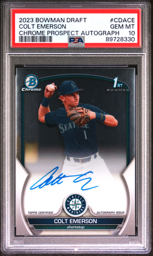 2023 Bowman Chrome Draft Colt Emerson Auto SP PSA 10 Gem Mint ...
