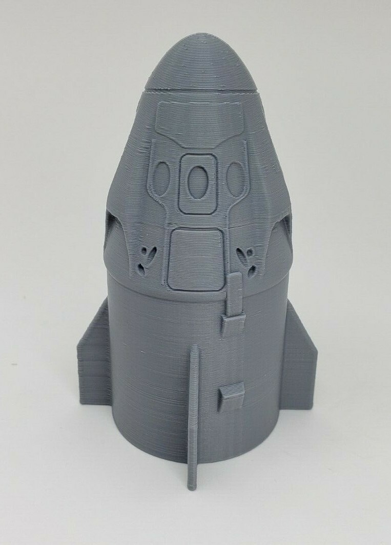 3D Printed 1/80 SpaceX Dragon Capsule Model 4" Silver PLA Plastic | eBay