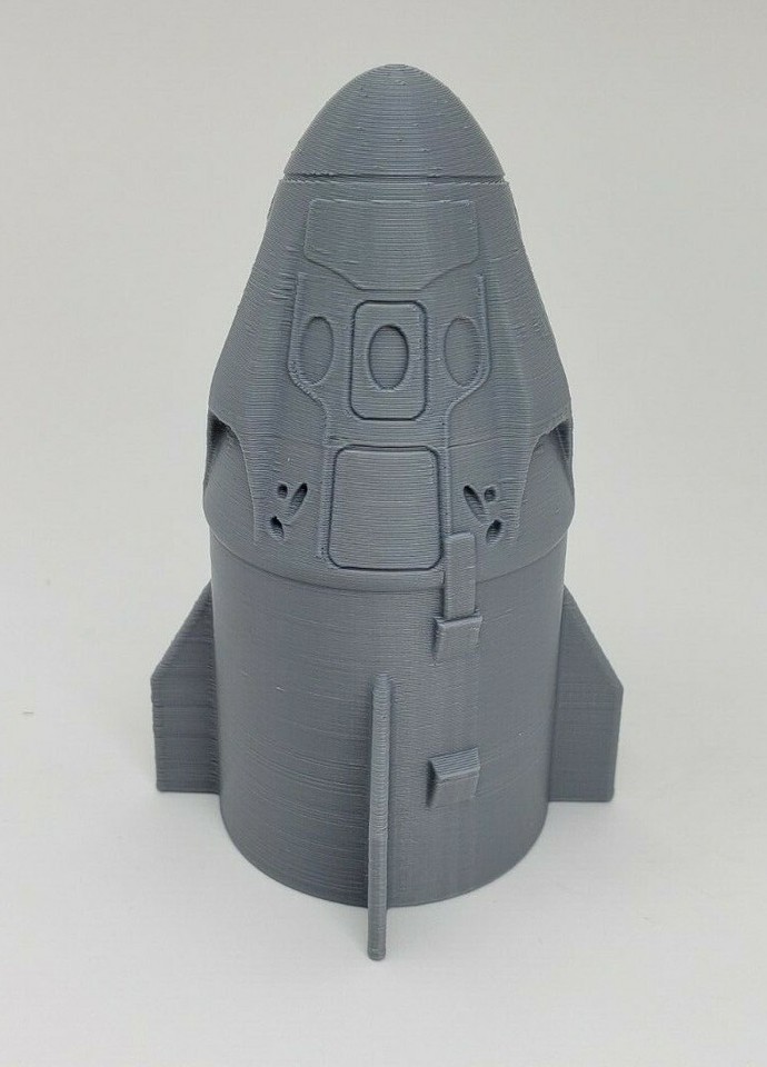 3D Printed 1/80 SpaceX Dragon Capsule Model 4" Silver PLA Plastic | eBay