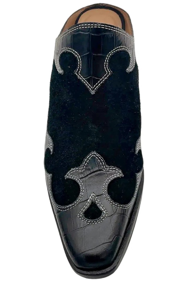 Donald Pliner Mindy Calf Suede Womens Slip On Mule Black | eBay