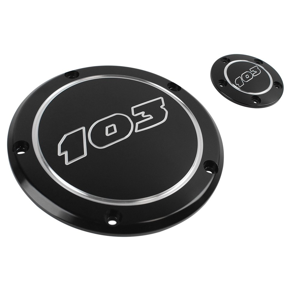 Black 103 Derby Cover Timing Timer Cover For Harley Touring Dyna Softail 99-15 | eBay